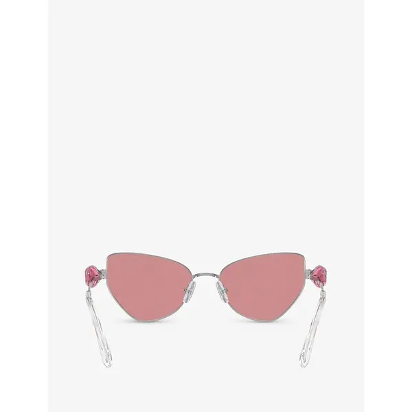 SWAROVSKI Sk7003 Irregular-frame Sunglasses - Silver