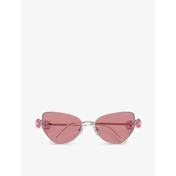 SWAROVSKI Sk7003 Irregular-frame Sunglasses - Silver