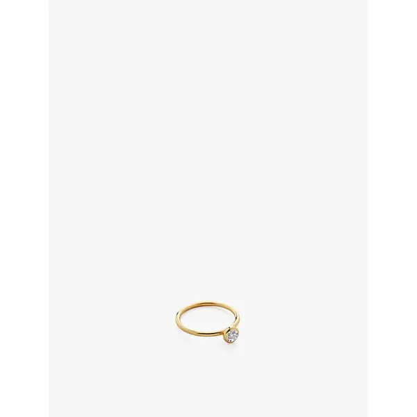 Monica Vinader Solitaire Lab-grown Diamond Vermeil Ring - Yellow Gold