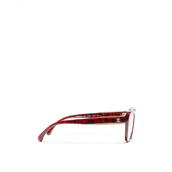 Chanel Ch3461 Square-Frame Acetate Eyeglasses - Red | Editorialist
