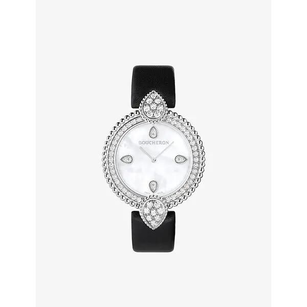 Boucheron Serpent Bohème Diamond And Leather Quartz Watch - Steel