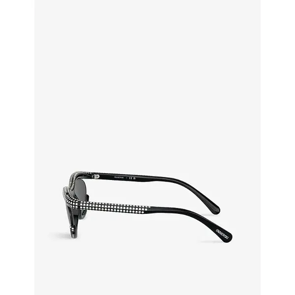 SWAROVSKI Sk6006 Crystal-embellished Sunglasses - Black