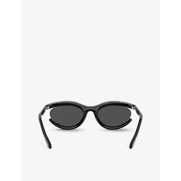 SWAROVSKI Sk6006 Crystal-embellished Sunglasses - Black