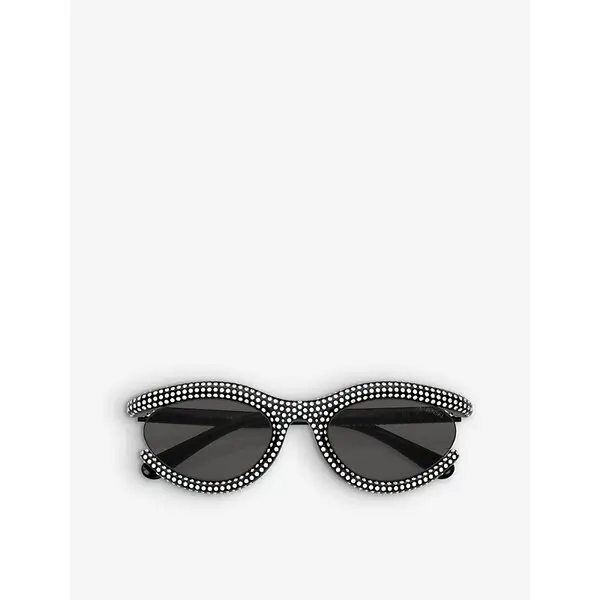 SWAROVSKI Sk6006 Crystal-embellished Sunglasses - Black
