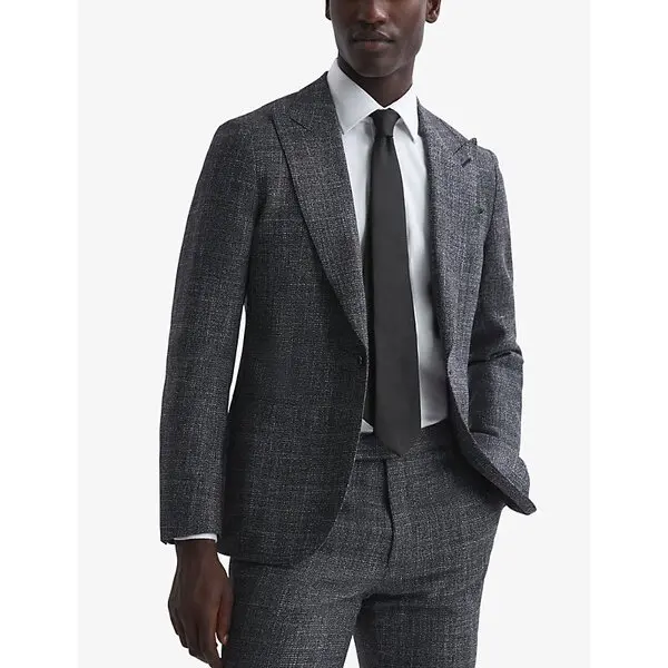 REISS Ceremony Textured Tie - Black