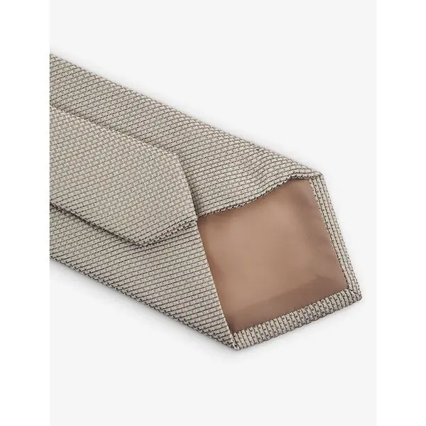 REISS Ceremony Textured Tie - Champagne