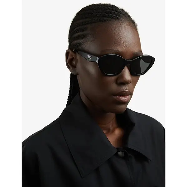 Prada Butterfly-shape Acetate Sunglasses - Black