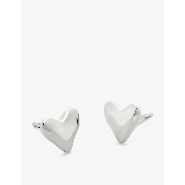Monica Vinader Heart Sterling-silver Stud Earrings - Sterling Silver