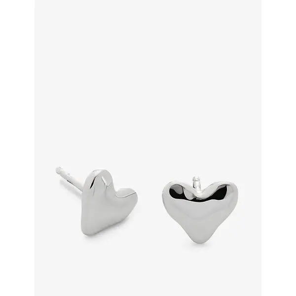 Monica Vinader Heart Sterling-silver Stud Earrings - Sterling Silver
