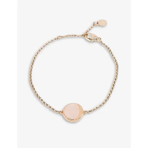 LA MAISON COUTURE Niin Luna Rose Gold-plated Rose Quartz Pendant Bracelet - Pink