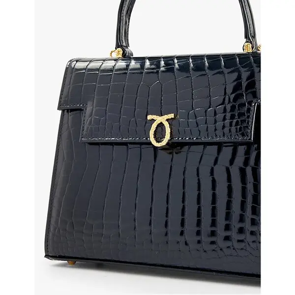 LAUNER Traviata Croc-embossed Leather Shoulder Bag