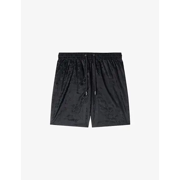Sandro Jacquard Print Swim Shorts - Dark Grey