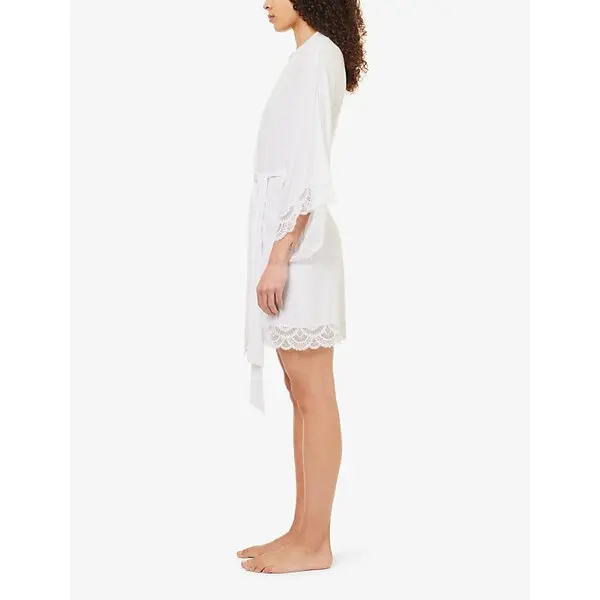 Eberjey Mariana Tie-waist Stretch-jersey Robe - White