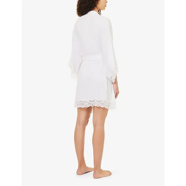 Eberjey Mariana Tie-waist Stretch-jersey Robe - White