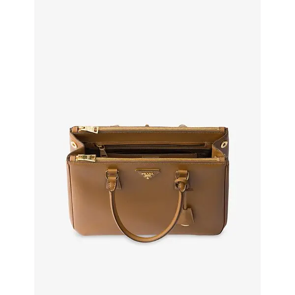 Prada Galleria Large Saffiano-leather Tote Bag - Brown