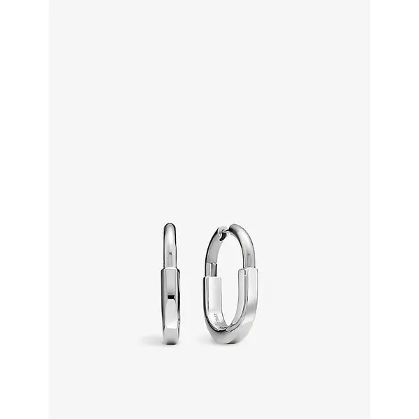 Tiffany & Co. Lock Medium Hoop Earrings - White Gold