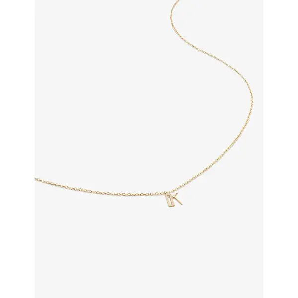 Monica Vinader Small Letter K 14ct Yellow-gold Pendant Necklace - Yellow Gold