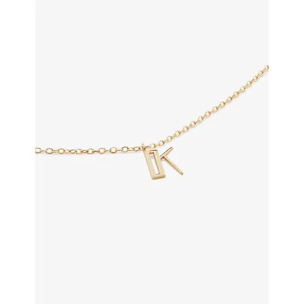Monica Vinader Small Letter K 14ct Yellow-gold Pendant Necklace - Yellow Gold