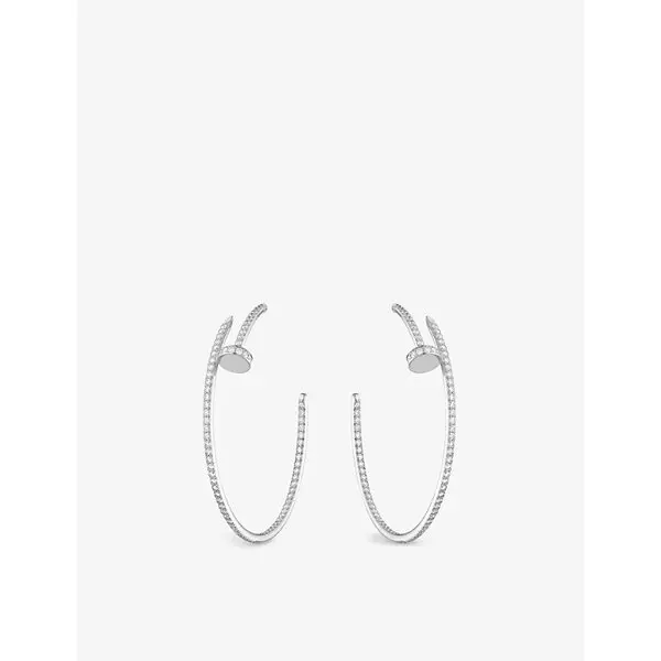 CARTIER 18ct White-gold And Diamond Juste Un Clou Earrings - White Gold