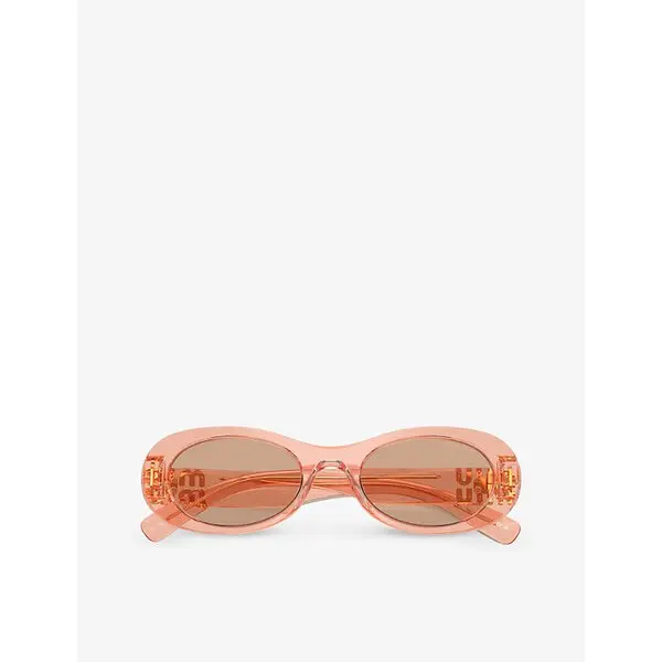 Miu Miu Mu 06zs Oval-frame Sunglasses - Pink