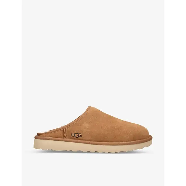 UGG Classic Slip-on Suede And Shearling Slippers - Tan