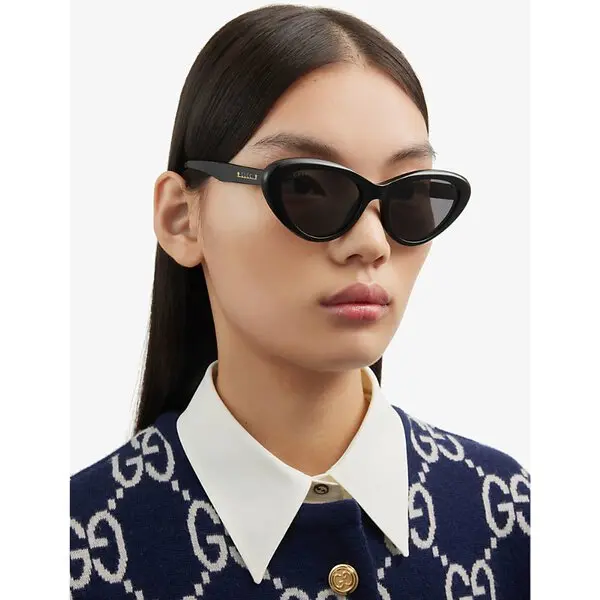 Gucci Gg1170s Cat-Eye Sunglasses - Black | Editorialist display picture 3