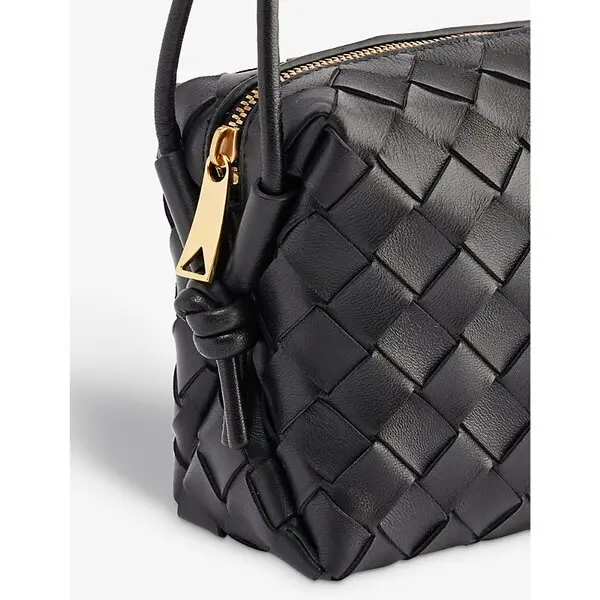 Bottega Veneta Loop Mini Intrecciato Leather Cross-body Bag - Black