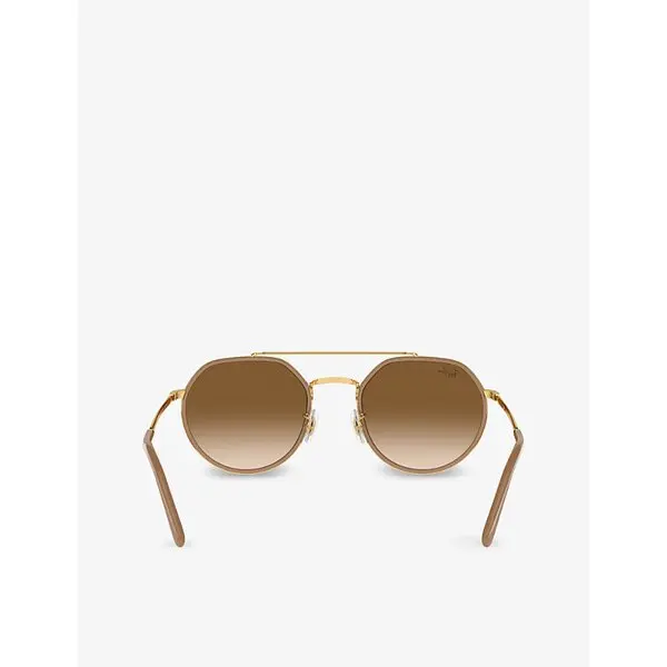 Ray-ban Rb3765 Round-frame Sunglasses - Gold
