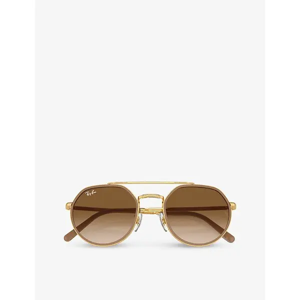 Ray-ban Rb3765 Round-frame Sunglasses - Gold
