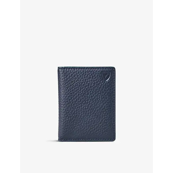 ASPINAL OF LONDON Travel Logo-embellished Leather Card Holder - Navy
