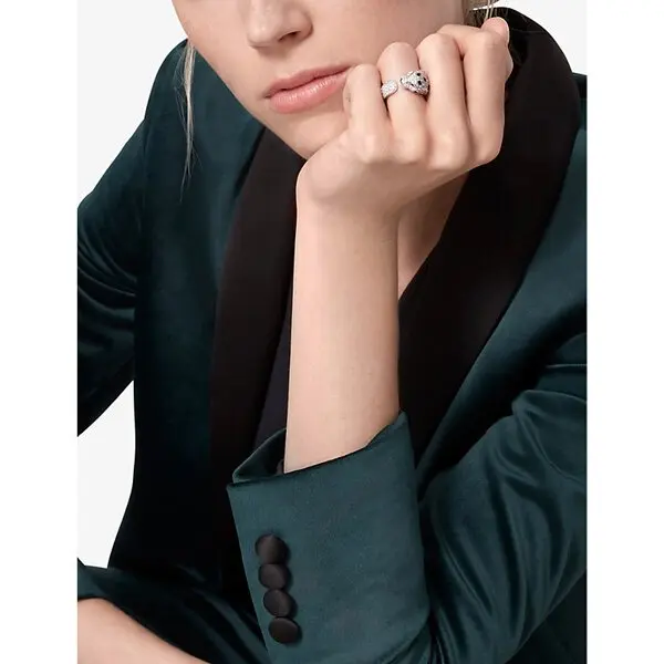 Cartier Panthère De 18ct White-gold, Onyx, Emerald And Diamond Ring