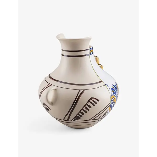 SELETTI Hybrid Nazka Abstract-pattern Bone-china Porcelain Vase - One-color