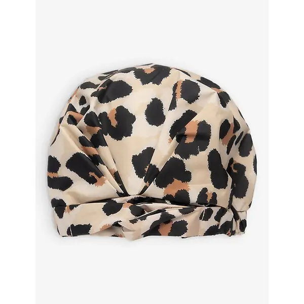 KITSCH Luxe Recycled-polyester Shower Cap - Leopard