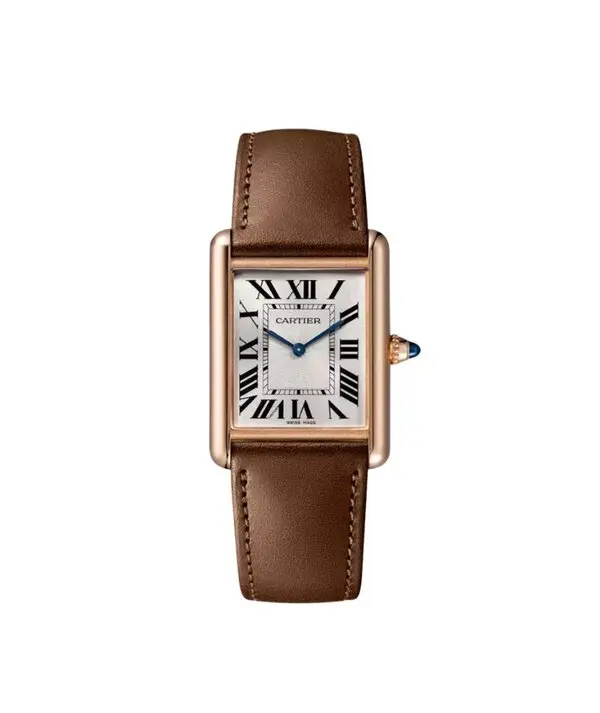 CARTIER Tank Louis 18ct Rose-gold And Leather Mechanical Watch - Rose Gold