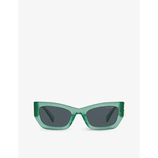 Miu Miu Rectangle-frame Sunglasses - Green