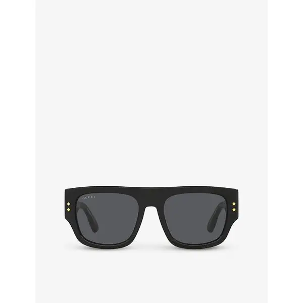 Gucci Gg1262s Rectangle-frame Sunglasses - Black