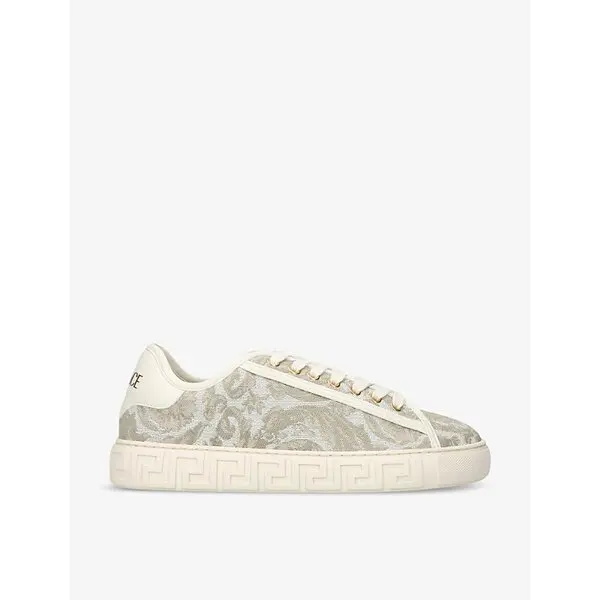Versace Baroque Graphic-pattern Canvas Low-top Sneakers