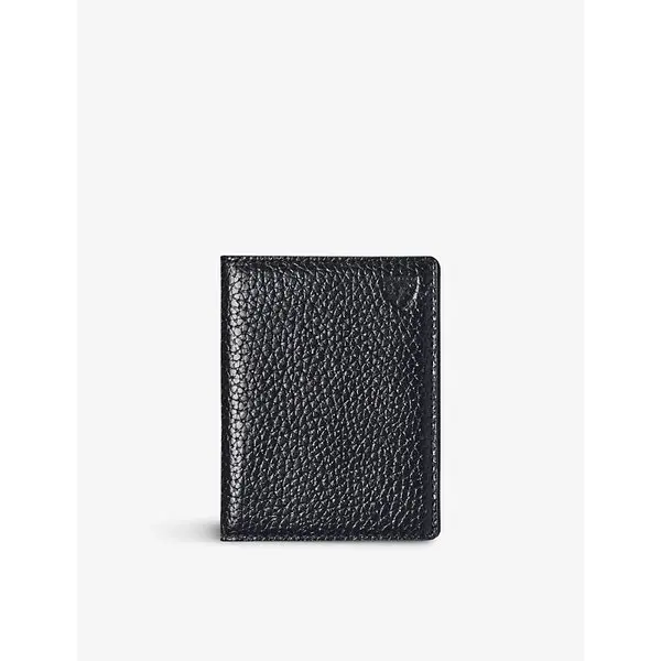 ASPINAL OF LONDON Travel Logo-embellished Leather Card Holder - Black