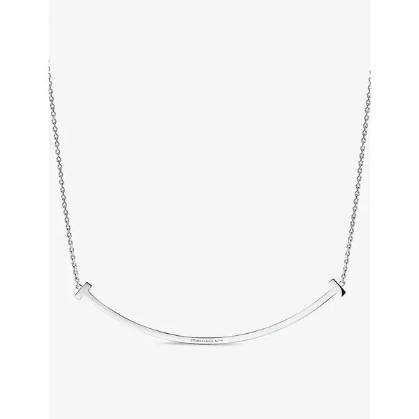 Tiffany & Co. T Smile Diamond 18ct White-gold Necklace - 18k White Gold