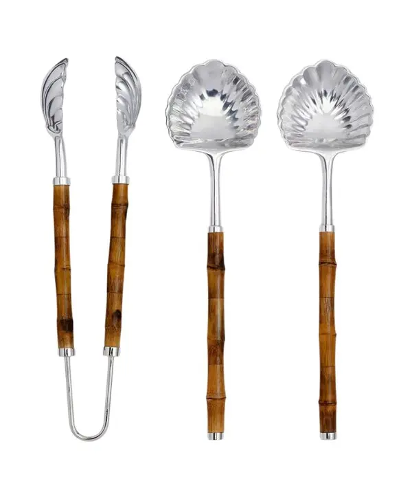 SOHO HOME Masen Stainless-steel And Bamboo Serving Set Of Two - One-color