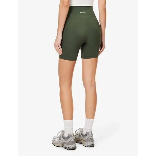 ADANOLA High-rise Cropped Biker Shorts - Dark Olive