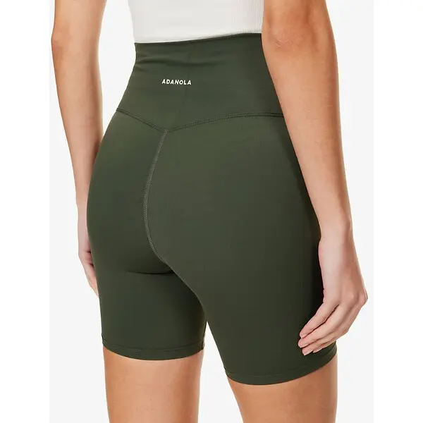 ADANOLA High-rise Cropped Biker Shorts - Dark Olive