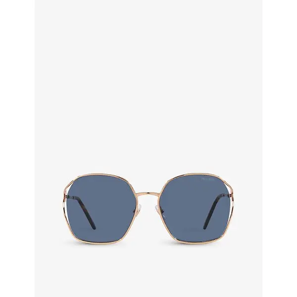 Miu Miu Mu 52ws Square-frame Sunglasses - Gold