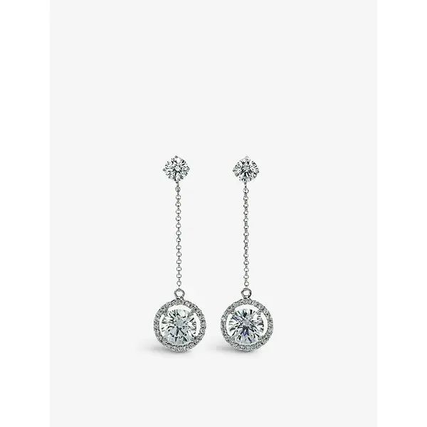 CARAT* LONDON Ida Sterling And Cubic Zirconia Drop Earrings - Silver