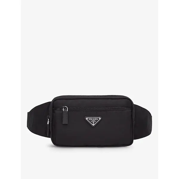 Prada Re-nylon And Saffiano-leather Belt Bag - Black