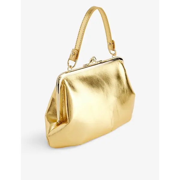 Vivienne Westwood Frame Faux Leather Top Handle Bag - Gold
