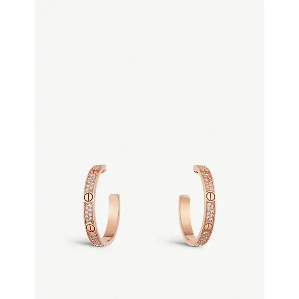 CARTIER Love 18ct And Diamond Earrings - Rose Gold