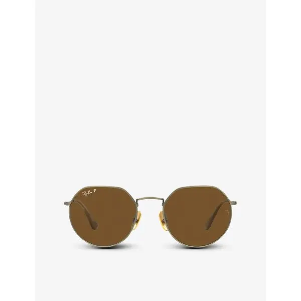 Ray-ban Rb8165 Round-frame Crystal And Titanium Sunglasses - Gold