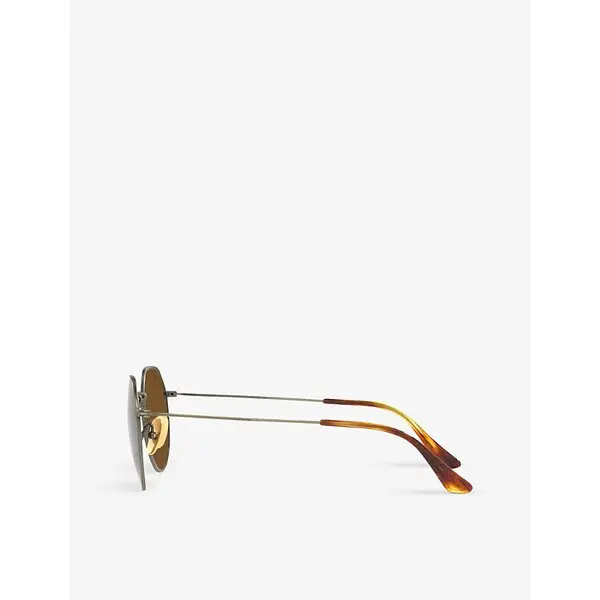 Ray-ban Rb8165 Round-frame Crystal And Titanium Sunglasses