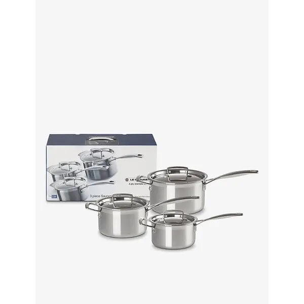 LE CREUSET 3-ply Stainless-steel Saucepans Set Of Three - One-color